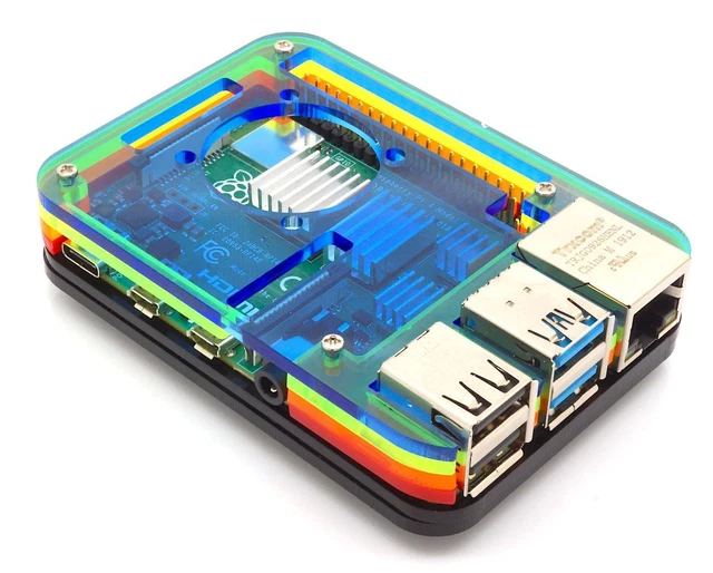 SLIM ACRYL GEHÄUSE Case für Raspberry Pi 4, stackable, rainbow bunt EUR ...