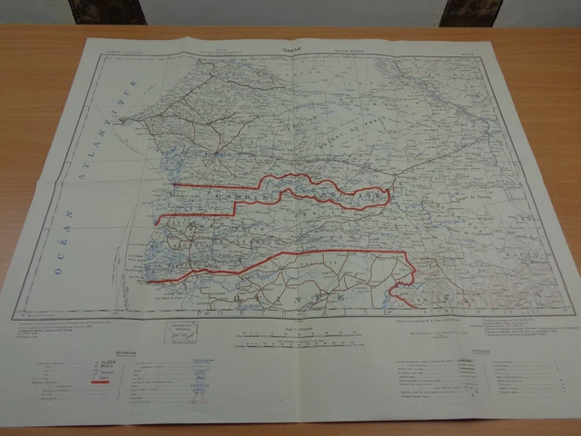 WW2 US MAP of N.W.AFRICA entitled "DAKAR" + BATHURST (WING COMMANDER ...