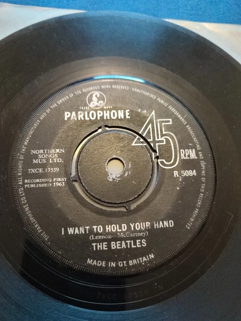 1963 The Beatles I Want To Hold Your Hand 7 Vinyl Record Single Uk £4