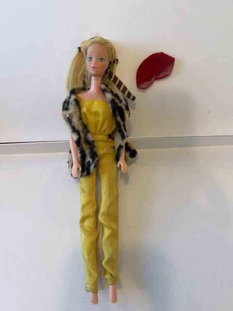 1970S VINTAGE BARBIE Doll Blonde Hair Mattel, Yellow Jump Suit, Faux ...