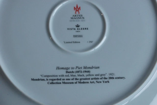 PLAT PORCELAINE PIET MONDRIAN Artes Magnus édition limitée (76675) EUR ...