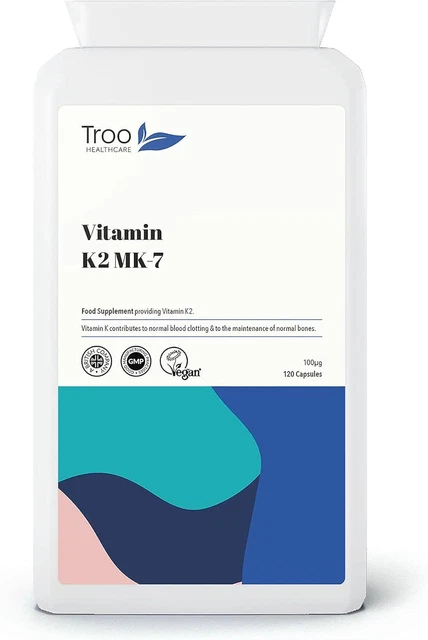 TROO VITAMIN K2 MK-7 100mcg 120 Capsules - Highly Bioactive VIT Bone... £11.71 - PicClick UK