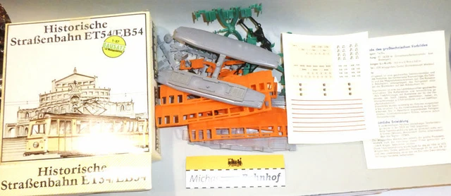 ET54 EB54 HISTORISCHE Straßenbahn orange Bausatz ungebaut PREFO DDR H0 ...