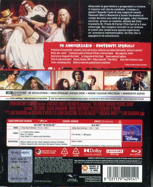 THE ROCKY HORROR Picture Show. 50th 4K UHD (2025) 2 Blu Ray Steelbook £ ...