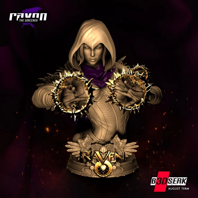 3D PRINTED 16K B3DSERK Fan Made DC COMICS - Raven Bust 250mm 1/6 scale ...