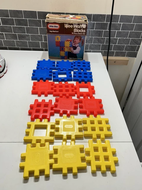 LITTLE TILES WEE Waffle Blocks 18 piece set complete 1984 £12.99 ...