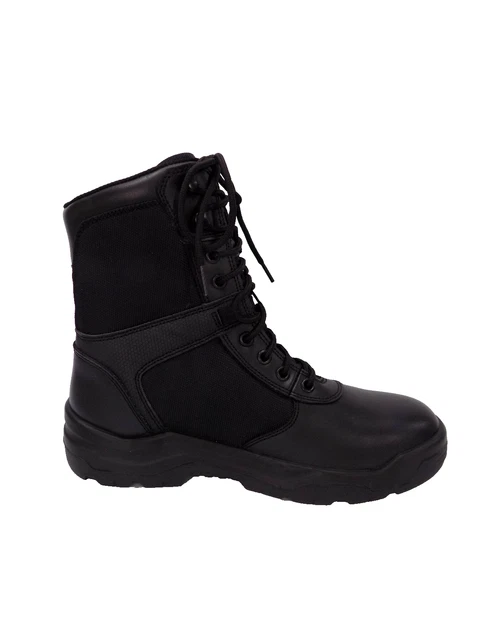 MENS BLACK SAFETY Boots Steel Toe Cap UK 8 EU 42 Lace Up Memory Foam ...