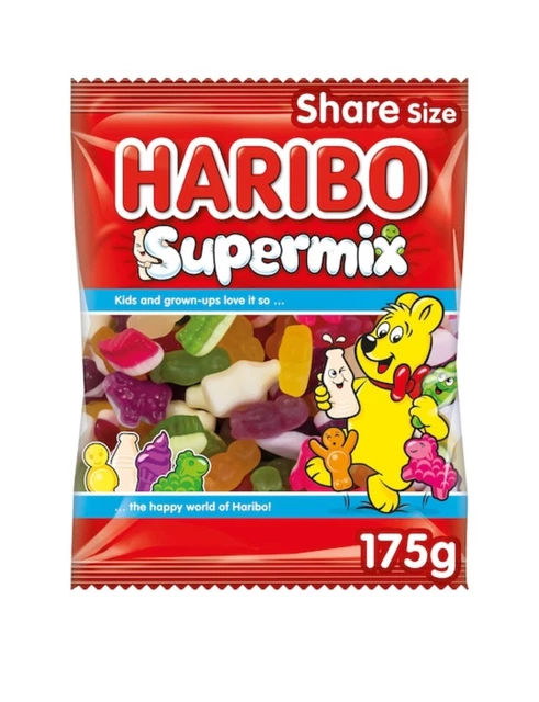 HARIBO SUPERMIX FRUIT Milk & Sweet Foam Gums 175G £4.10 - PicClick UK