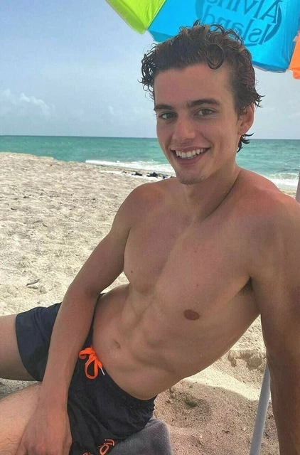 Shirtless Male Beefcake Slender Swimmers Build Angel Hunk Jock Photo