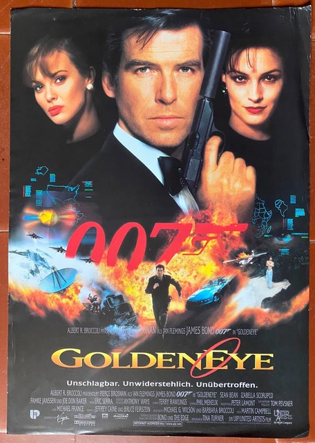 MANIFESTO TEDESCO GOLDENEYE Pierce Brosnan JAMES BOND Sean Bean 30x42cm ...