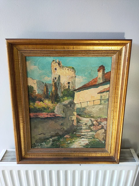 ANCIEN TABLEAU / Huile sur toile signé 50x58 cm EUR 50,00 - PicClick FR