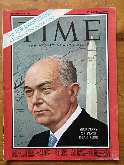 TIME MAGAZINE 1963 Dean Rusk Kennedy Funeral Pictures Lee Harvey Oswald ...