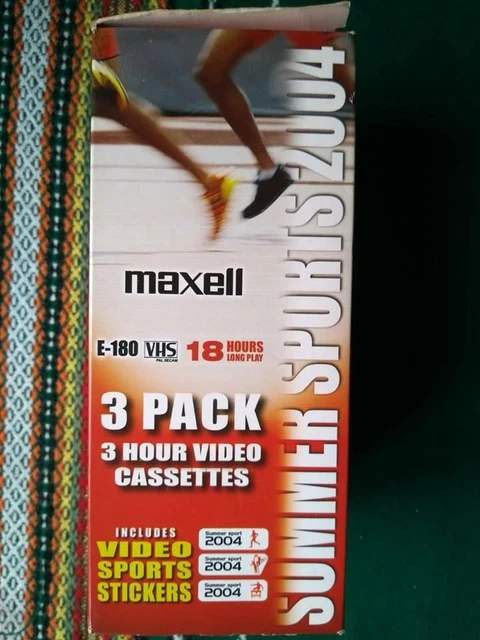 3 X MAXWELL 180 VHS MEGA POWER Video cassettes NEW Summers Sports 2004 ...