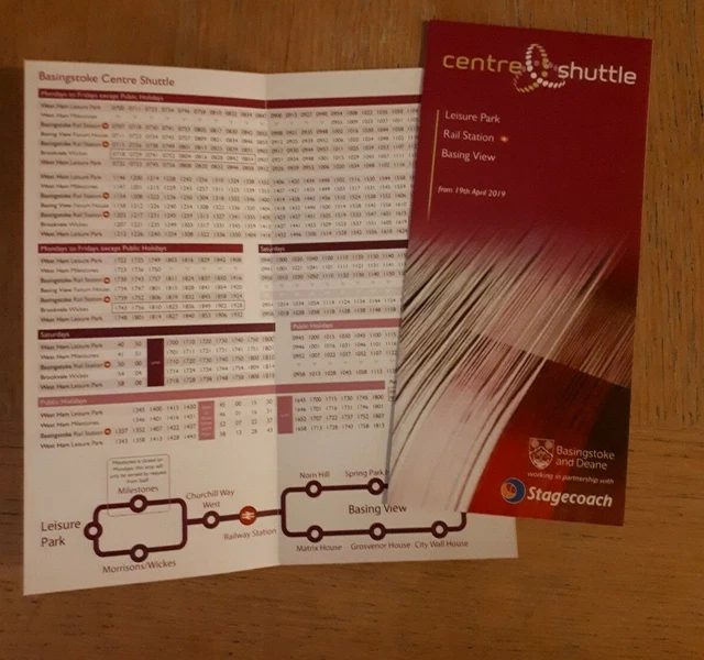 STAGECOACH SOUTH: BASINGSTOKE Centre Shuttle bus timetable April 2019 ...
