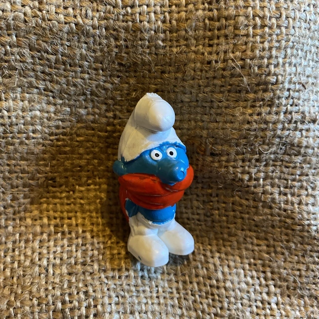 SMURF SMURFS VINTAGE 1970s Peyo Schleich Germany Rare Red Scarf Figure ...