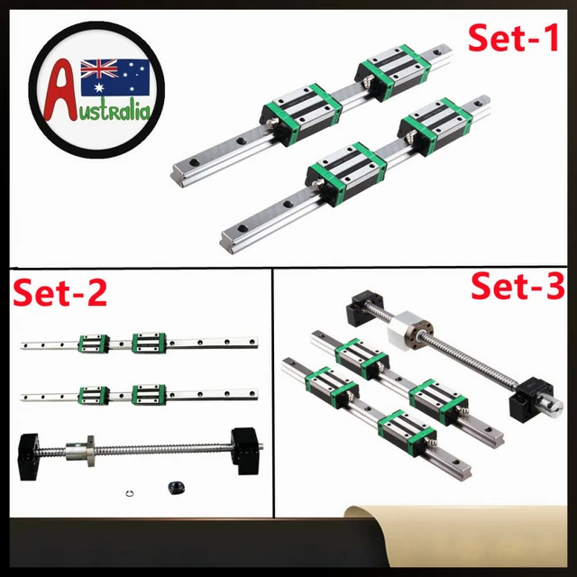 HGR20 LINEAR GUIDE Rail ＆SFU1204 SFU1605 SFU2005 BallScrew 250mm-1700mm ...
