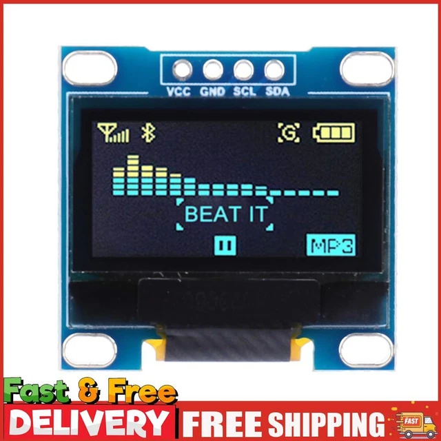 OLED DISPLAY MODULE 128*64 DC 3.3-5V I2C IIC for Arduino (Yellow Blue) £5.51 - PicClick UK