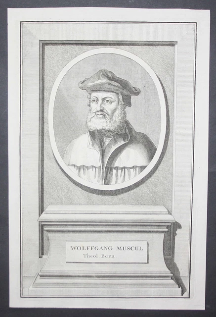 WOLFGANG MUSCULUS (1497-1563) Réformateur Théologien Colmar Engraving ...