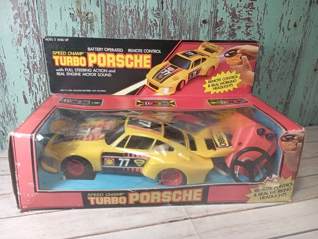 VINTAGE TURBO PORSCHE Remote Control Car Playmates Speed Champ 1983 ...