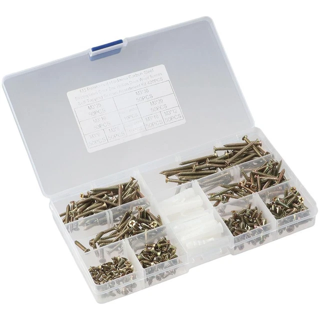 420PCS PHILLIPS DRIVE Wood Screws Assortment Kit M3 Screws Wood £13.18 ...