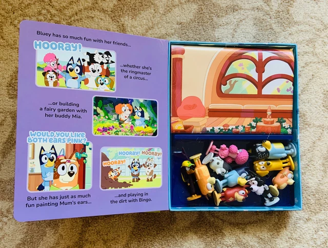 BLUEY MY BUSY Books Set Story 10 Figurines, A Storybook and A PlayMat ...