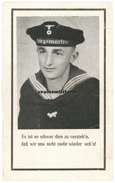 ORIG. STERBEBILD MATROSE Schachtschiff SCHARNHORST + Versenkung ...