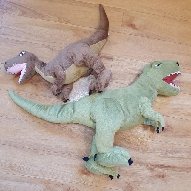 2 X IKEA Teddy Plush Dinosaur T-Rex Tyrannosaurus Medium Size Soft Toy ...