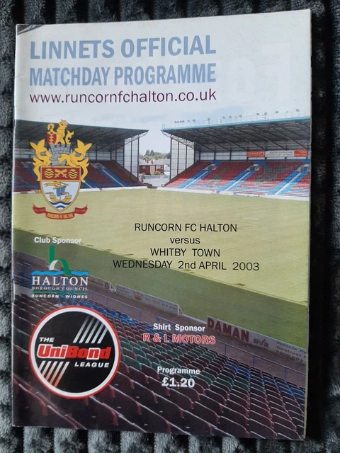 RUNCORN FC HALTON v Whitby Town. 2nd April 2003. Unibond League Premier ...