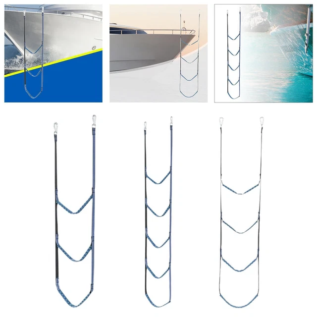 INFLATABLE BOAT RIB Bathing Ladder Swimming Knitting Ladder with Hooks ...