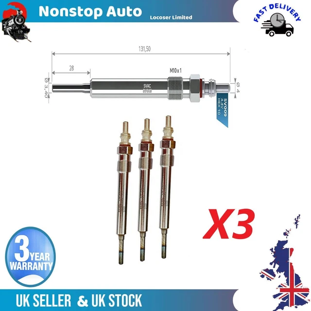 3X GLOW PLUGS For VW Polo V VI Golf V VI VII Passat Jetta III IV CC ...
