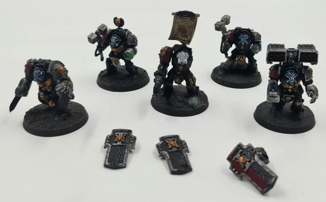 TERMINATOR ASSAULT SQUAD Deathwatch Space Marines Warhammer 40K dipinto ...