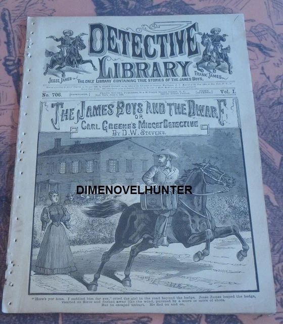 1896 FRANK TOUEY'S Detective Library #706 Jesse James Carl Greene Dime ...
