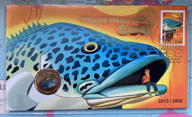 2023 AUSSIE BIG Things Giant Murray Cod $1 Coloured Coin Prestige PNC ...