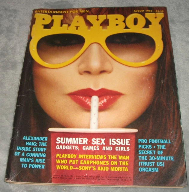 PLAYBOY MAGAZINE AUGUST 1982 AKIO MORITA Cathy St George VINTAGE 1980s MEN Retro £14.95 ...