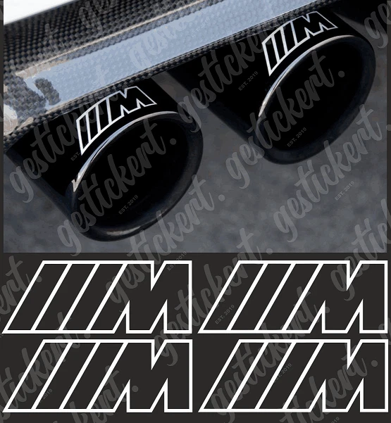 4X AUSPUFF AUFKLEBER für BMW Tuning Sticker Decal M Performance M3 M4 ...