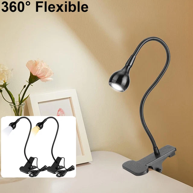 USB CLIP-ON DESK Lamp Eye Protection LED Bed Reading Lights Flexible Night Lamp £9.35 - PicClick UK