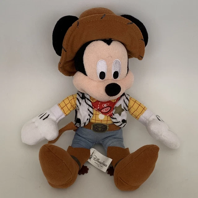 MICKEY MOUSE PLUSH Dressed as Woody Toy Story Cowboy 10” Disney Parks ...