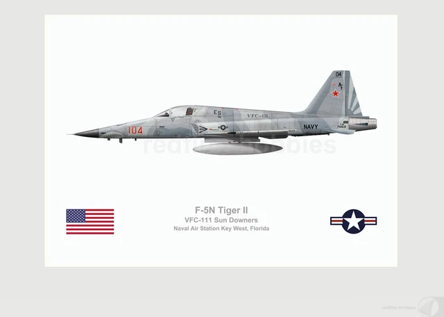WARHEAD ILLUSTRATED F-5N Tiger II VFC-111Sundownes Red 104 Aircraft ...