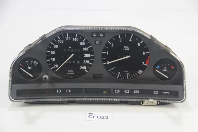 ORIGINAL BMW E30 instrument cluster DZM 240kmh 55L Check Control 109 ...
