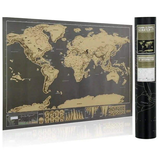 WORLD MAP - Magik Deluxe Travel Edition Scratch Off Poster Personalized ...