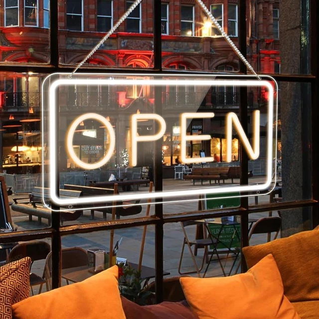 LED NEON OPEN Sign, 16"X 9"New Electric Signs, Ultra Bright for Busines ...
