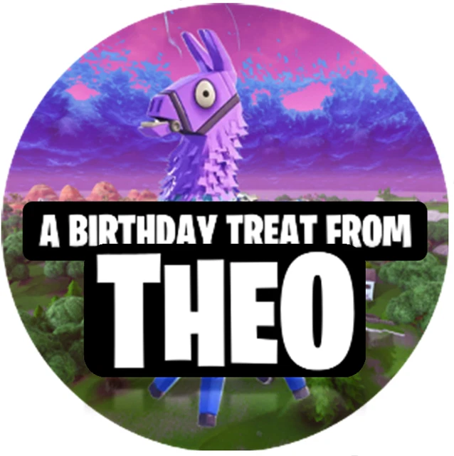 35X PERSONALISED STICKERS party bags sweet cone Labels Fortnite llama £ ...