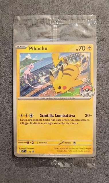 POKEMON PIKACHU SVP 190 Pokemon World Champion 2024 Black Star Promo ...