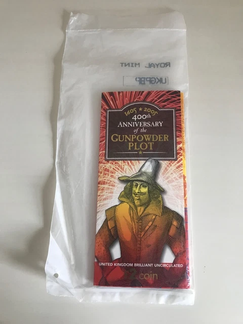 2005 GUY FAWKES Die Gunpowder Plot Bu Zwei 0.9kg Münze Royal Mint Pack ...