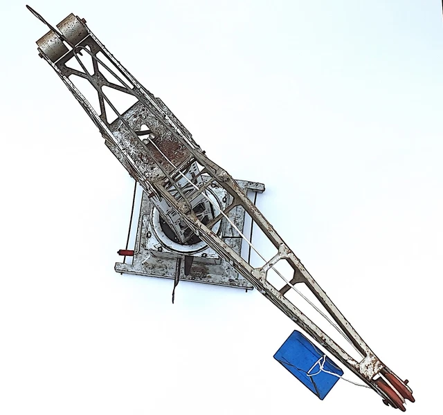 GRUE TÔLE JOUSTRA Modèle Années 60 Avec Roues En Métal Ancien Jouet ...