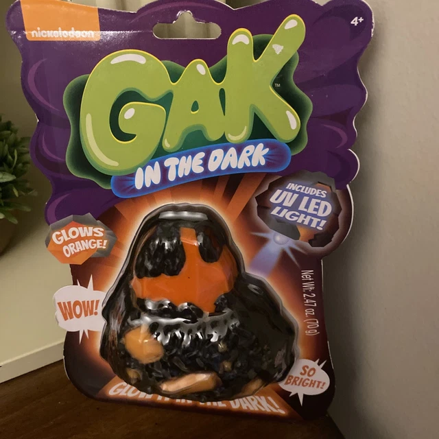NICKELODEON GAK IN The Dark With Uv Light Glows Orange Htf New Ages 4 ...