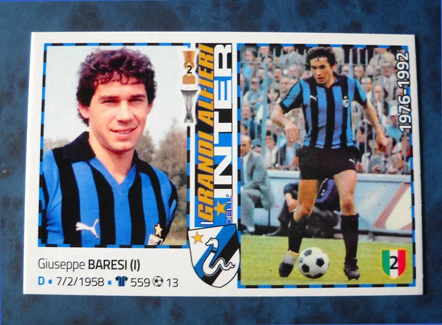 FIGURINA I GRANDI Alfieri Dell'inter - Giuseppe Baresi 1976/1992 EUR 1 ...