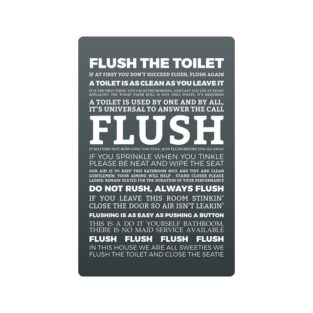 FLUSH THE TOILET Sign Or Decals clean toilet restroom warning bathroom ...