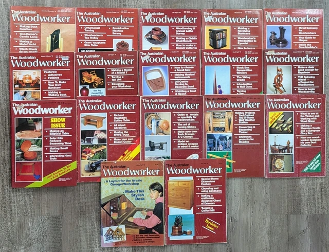 BULK AUSTRALIAN WOODWORKER Magazine Issues x17, 1988-1992 Nos Between ...