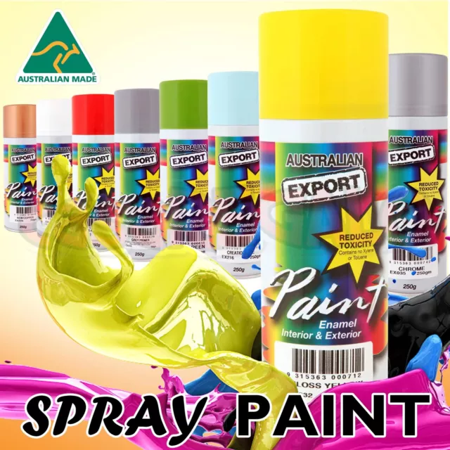 AUSTRALIAN EXPORT SPRAY Paint Cans 250gm Fast Shipping 34 colours $6.60 ...